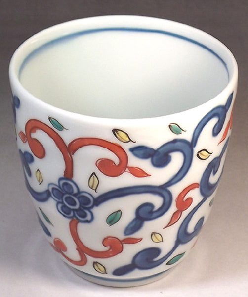 Fujii Kinsai Arita Japan - Somenishiki Karakusa Monyo Japanese Tea Cup ...